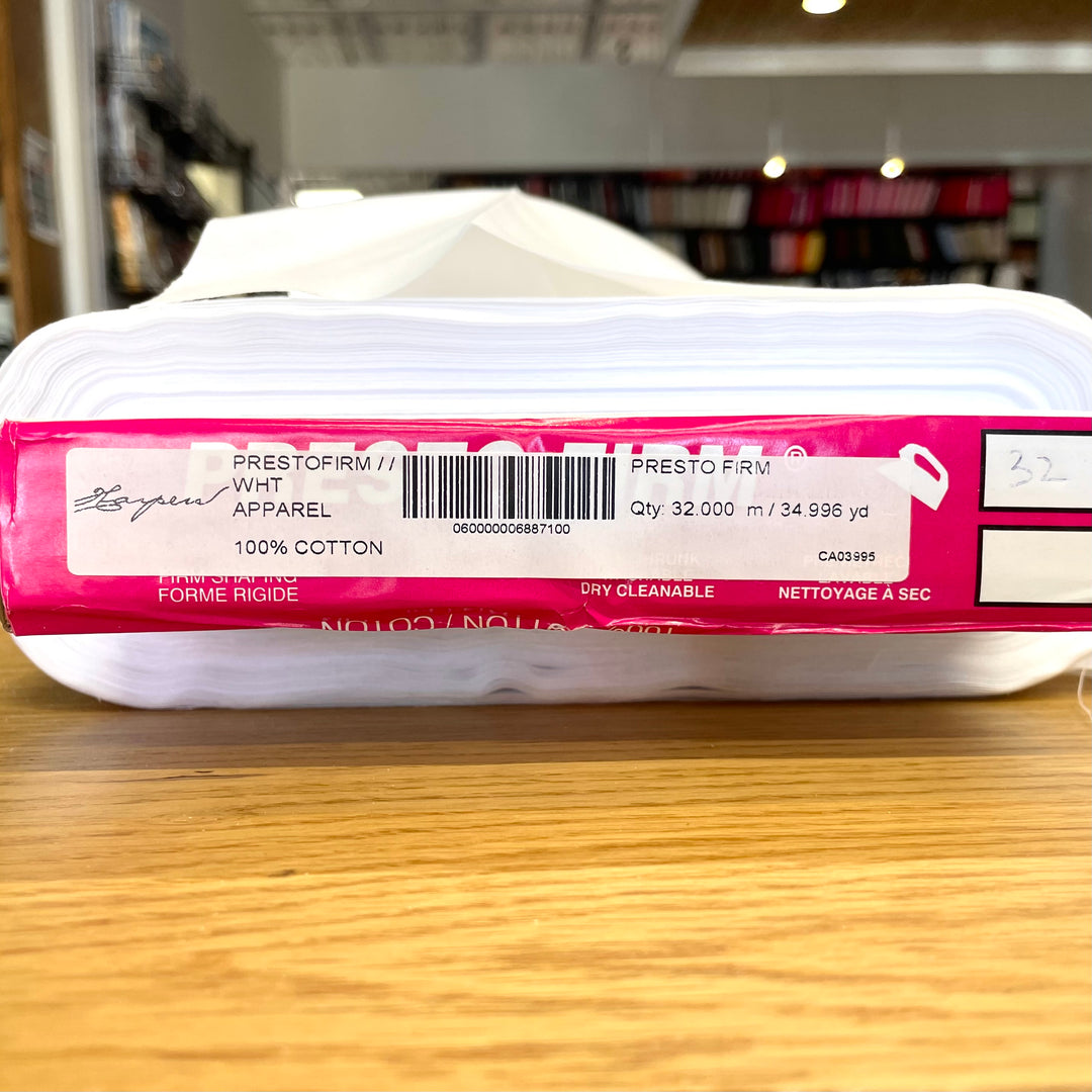 Presto Interfacing; Firm, White - 1/4 yard – Piece Fabric Co.